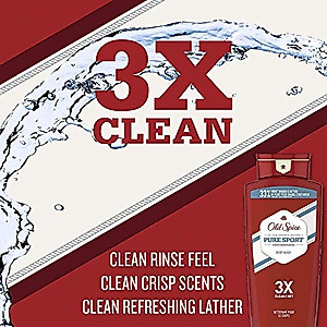 Old Spice High Endurance Body Wash for Men, Pure Sport Scent, 18 FL OZ (532 mL) (Pack of 4)