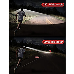 Rechargeable Headlamp【2 Pack】, Rechargeable Head Lamp LED Super Bright HeadLamps for Adults 230° Wide Beam Camping Head Light for Head USB Charging for Camping Accessories, Hardhat Light, Repairing