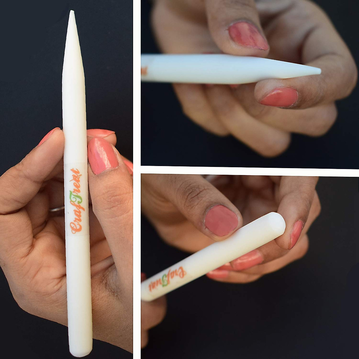 CrafTreat Teflon Pencil Bone Folder and Scoring Tool - Paper Creasing Tool - Paper Scorer for Paper Crafting, Origami, Bookbinding, Scrapbooking - Smooth, Non Stick,Ergonomic Craft Tools