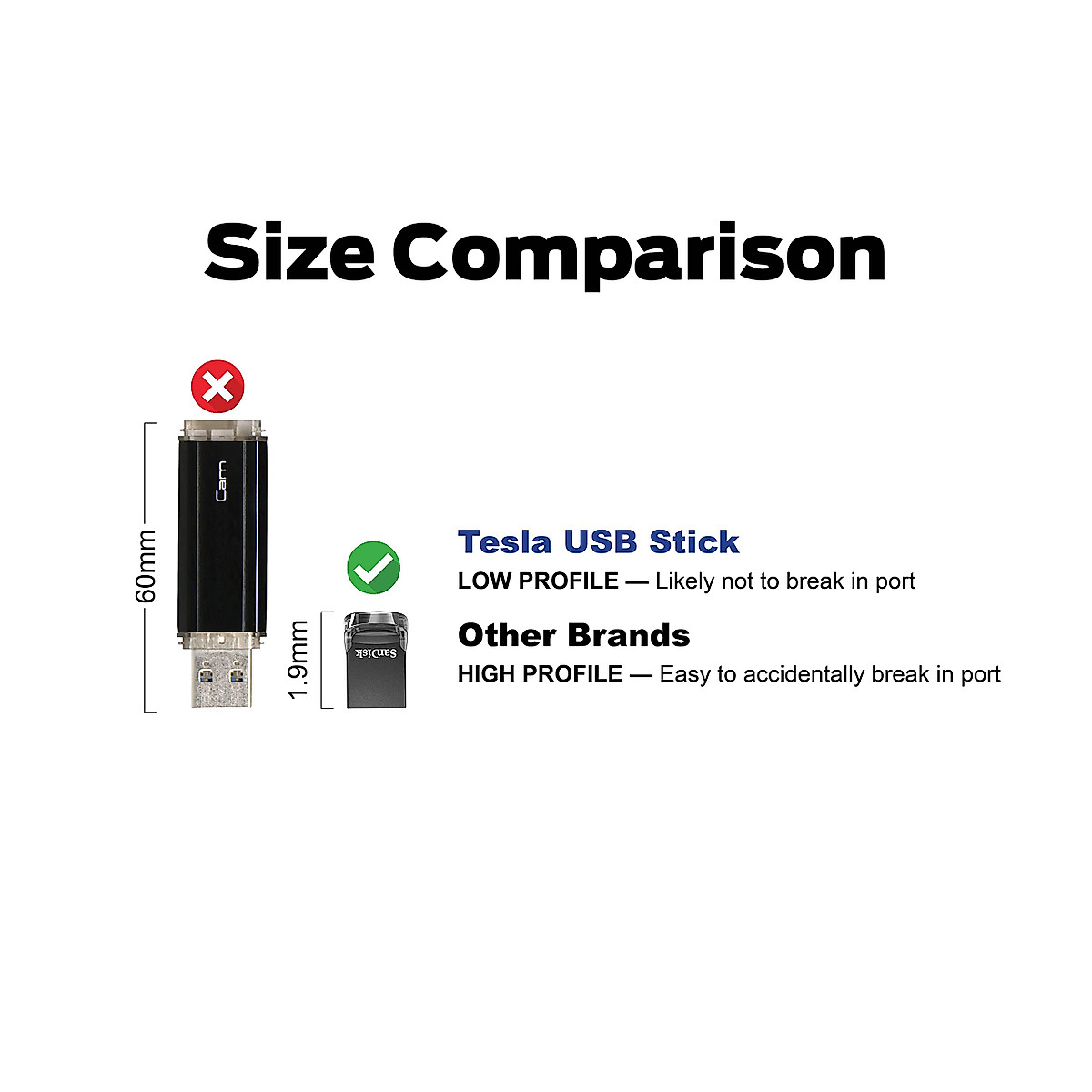 Zell Technologies Sandisk USB Flash Drive, Boombox, 3.1 USB Flash Drives for Tesla Model S/3/X/Y- Black