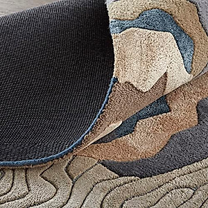 Feizy Serrano Modern Viscose Rug, Beige/Blue, 8' x 10' Area Rug