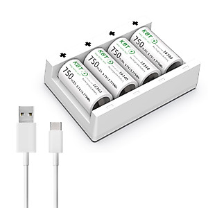 KBT Rechargeable 123A Lithium Batteries, 4pack for Arlo Wireless Cameras VMC3030 / VMK3200 / VMS3330, 3430, 3530