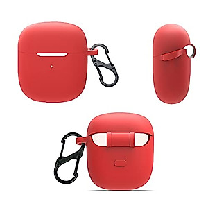 smaate Silicon Case Cover Compatible with Jxrev J51 Wireless Earbuds, Protective Skin with “S” Shaped Dual Carabiner, with Hole for Charging