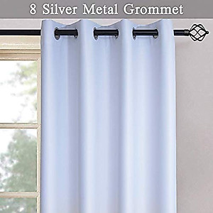 SimpleHome 84 Inch Long Ombre Blackout Curtains Gradient White and Black Room Darkening Eyelet Top Panels Thermal Insulated Grommet Window Drapes for Living Room/Bedroom (Black, 52W x 84L / 2 Panels)