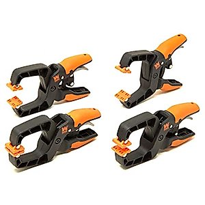WEN CLH151 Quick-Release Ratcheting Hand Clamps with 1.5-Inch Jaw Opening and 1.5-Inch Throat, 4 Pack