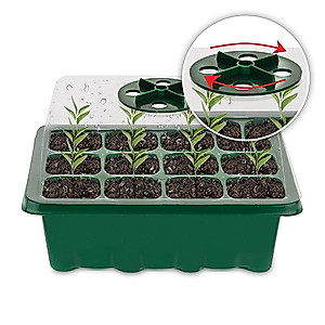 BESSLEE 3 Pack Seed Starter Tray with Humidity Dome and Base (36 Cells Total), Plant Germination Kit for Seeds Growing Starting, Mini Seedling Propagator Small Greenhouse, Reusable Garden Supplies