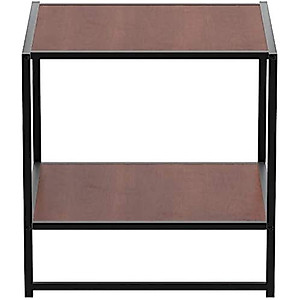 Zinus Modern Studio Collection ET-2020Q Dane Night Table, Red Mahogany, Width 20.1 x Depth 20.1 x Height 20.1 inches (51 x 51 cm), Side Table, Steel Frame, Bed, Easy Assembly, Tools Included