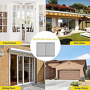 Garage Door Screen for 2 Car 16x7FT- Magnetic Reinforced Fiberglass Garage Door Screen,Stronger 2350g（5.2LB） High Energy Magnets ，Hands Free Magnetic Screen Door Black