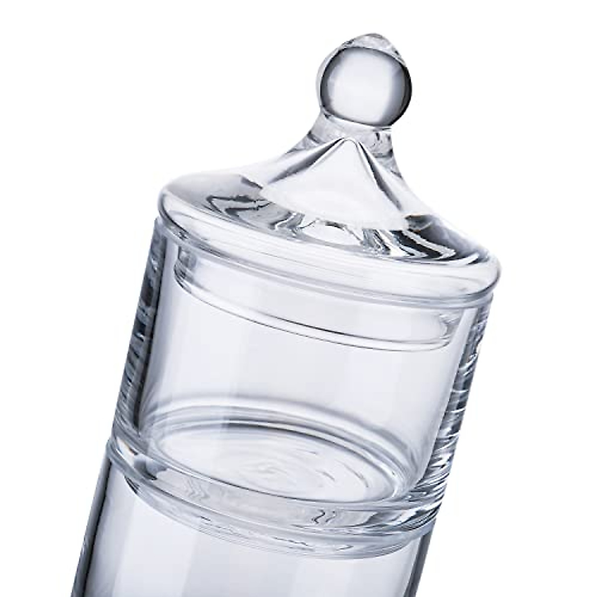 Diamond Star Clear 3 Tier 17 inch Stacking Apothecary Jars, Decorative Round Stackable Snack Storage Canister with Lid for Sweets, Animal Treats, Dry Foods, Fruit, Nuts, Coffee Bean and Building Blocks