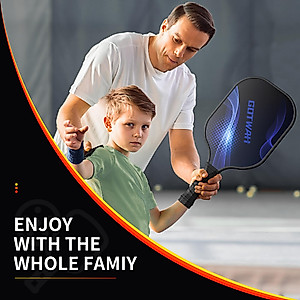 GOTWAH Pickleball Net System with 4 Lightweight Fiberglass Pickleball Paddles & Balls Outdoor Portable Pickleball Set with Net 22FT Regulation Size Weather Resistant for Badminton Driveway Backyard