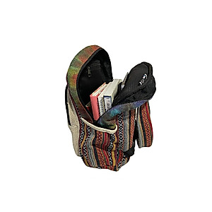 Zillion Craft himalayan hemp back pack. Hand made Bohemian style large size back pack for school , college. Multi pocket laptop back pack.