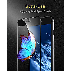 ESR Tempered-Glass for iPhone SE Screen Protector,[2-Pack] [3D+ Maximum Protection Full Coverage], Premium Tempered Glass Screen Protector for iPhone SE 2020, 4.7", (Black)