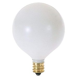 Satco 15G16 1/2/W Incandescent Globe Light, 15W E12 G16 1/2, Satin White Bulb [Pack of 24]