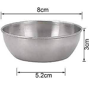 Lomodo 12 Pack Stainless Steel Sauce Bowls Round Seasoning Dishes Mini Saucers Dishes Sushi Dipping Bowel Appetizer Plate (3.23 inch x 1.18 inch x 2.05 inch)