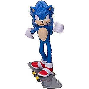 Sonic the Hedgehog Sonic 2 Movie 4" Action Figure 2 Pack - Sonic & Knuckles , Red