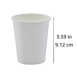Amazon Basics Compostable Hot Paper Cup, 8 oz, Pack of 1000, White