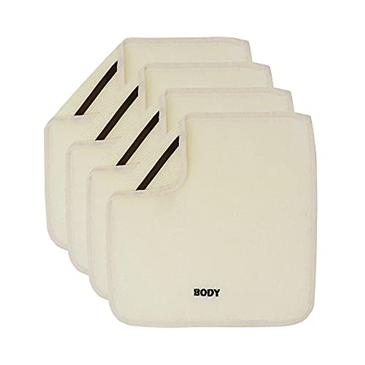 Crafty Cloth 4-Pack Spa Exfoliation Cloths – Dual-Sided Soft & Exfoliating Body Washcloths for Luxurious Scrubbing and Skin Rejuvenation | Personalized Body Care | 12x12 Fast-Dry Towels | Beige