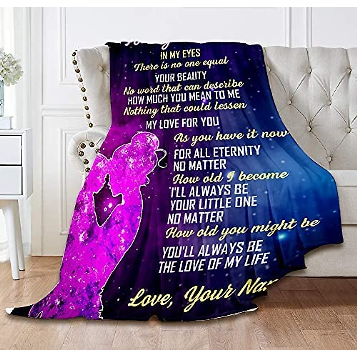 Taka Deal Customized to My Mom Blanket from Daughter & Son. Plush Fleece Blanket Throw. Gift for Mothers Day & Birthday. (Mom Blanket-07, 60"X80")