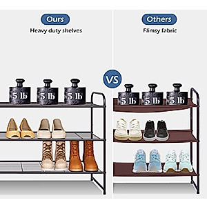 KEETDY Long 3-Tier Shoe Rack and 2-Tier Long Shoe Rack for Closet Entryway