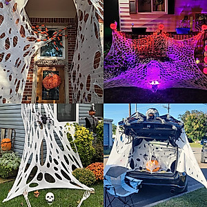 DAZONGE 450 sqft Spider Webs Halloween Decorations, Stretchy Beef Netting, Spooky Spider Web Decorations for Halloween Party, Haunted House