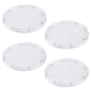 Semetall 4pcs 7" Acrylic Lazy Susan Rotating Swivel Plate Round Turntable Organizer for Makeup Table Kitchen Cabinet Spice Rack Cake,Clear