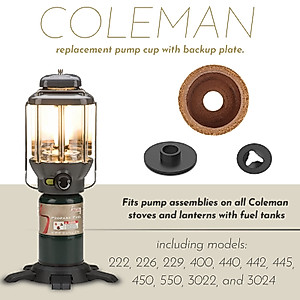 3000005094 For Coleman Lantern Stove Pump Cup Replacement Kit with Leather Pump Cap,Metal Nut and Plastic Cap for Air Seal (Compatible with Coleman Multiple Models)-1 Pack