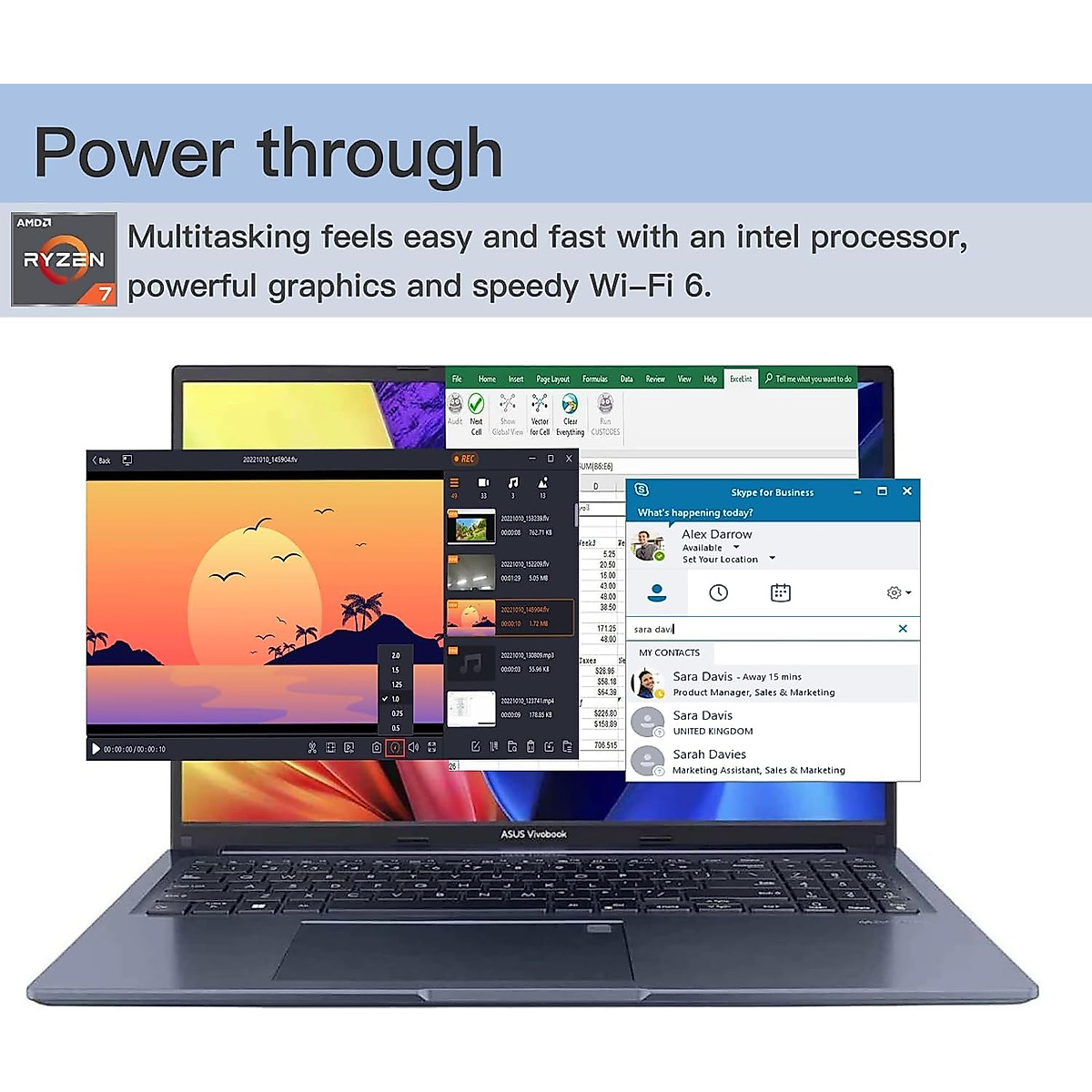 ASUS 2023 Newest Vivobook Slim Laptop, 16" WUXGA Display, 8-Core AMD Ryzen 7 5800HS (Beats i7-1195G7), AMD Radeon Graphics, WiFi 6, Chiclet Keyboard, Windows 11 Home(40GB|2TB SSD)