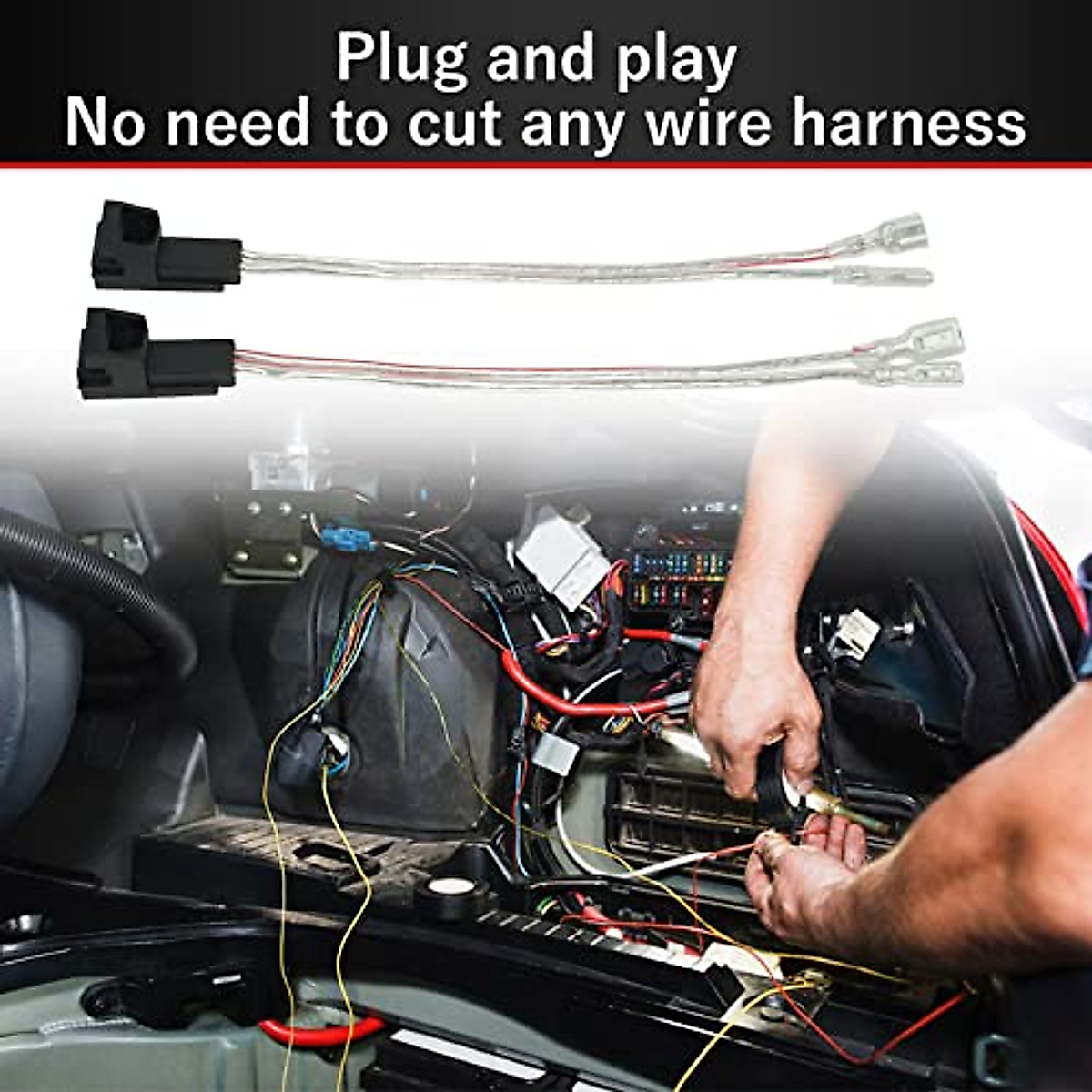 RED WOLF Car Door Speaker Install Wire Harness Adapter Connector for Chevy GMC Silverado Sierra 1995-2009, Buick 1995-2006, Cadillac 1988-1999 4PC