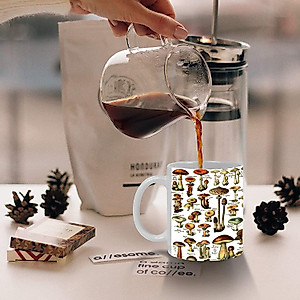 Generic Funny Coffee Mug Vintage Mushroom & Fungi Chart Coffee Mug white 11 Oz