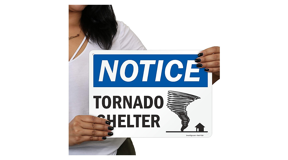 SmartSign Tornado Shelter Sign - Durable Plastic for Safety