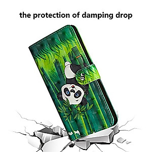 ISADENSER Redmi Note 9 Pro Case Redmi Note 9S Case for Women [Wallet Stand] With Credit Cards Slot Cash Pockets Flip Leather PU Wallet Case for Xiaomi Redmi Note 9 Pro Max / Note 9S 3D Bamboo Panda YX