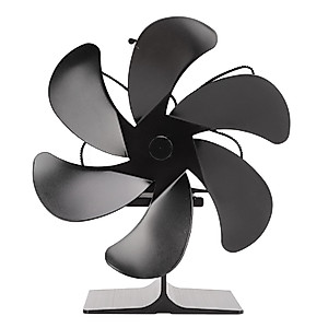 TITA-DONG Mini Stove Fan, 6 Blade Eco Thermal Fan, Black Fireplace Fan with Handle, Energy Efficiency Heat Powered Fan for Wood, Gas, Peellet, High Speed and High Temperature Resistance