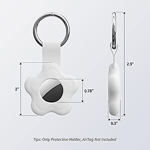 AirTag Holder, 4 Pack Silicone AirTag Case with KeychainDurable, Anti-Scratch Protective Silicone Cover with Anti-Losing Keychain for Apple Airtag