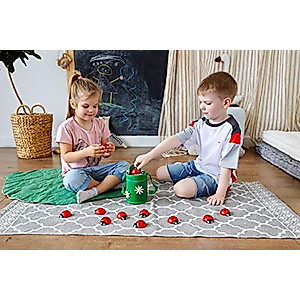 Counting Ladybugs - Montessori Wooden Counting Toy for Girls 3 4 5 Year Old - Ladybug Learning Toys for Toddlers - Preschool Kids Toys for Number Matching, Sorting & Fine Motor Skills - Lady Bug Gifts