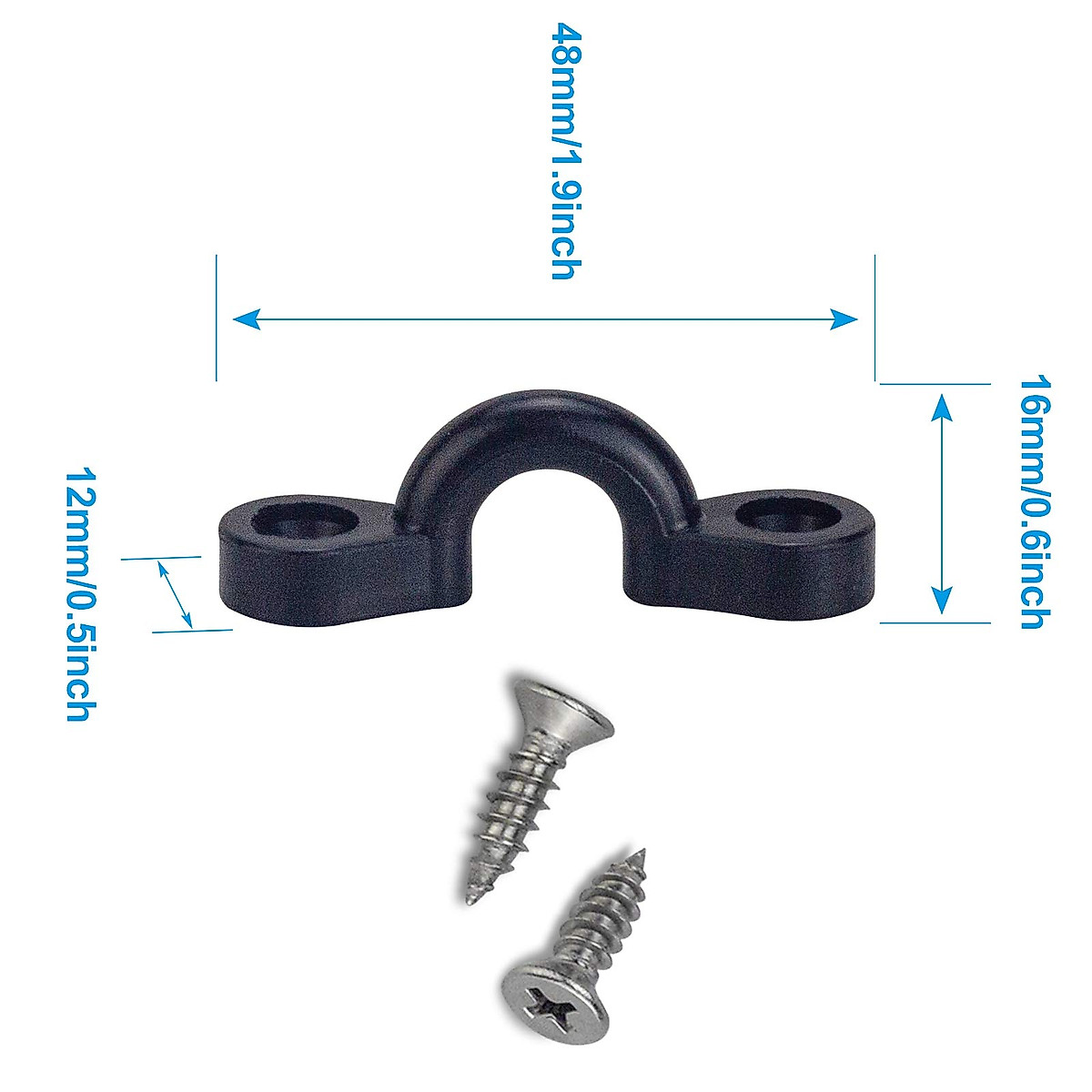 colaeos Kayak Pad Eye Kit, 12PCS Nylon Bungee Deck Loops Tie Down Pad Eye with 24 Screws for Boat Kayak Deck Rigging Kit