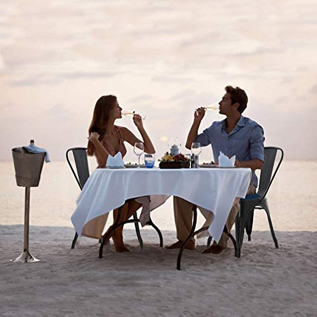 FDW Chairs Metal Stackable Restaurant Dining Chair 18" Seat Height Bar Chairs Indoor/Outdoor Tolix Side Metal Kitchen Trattoria Chairs Set of 4