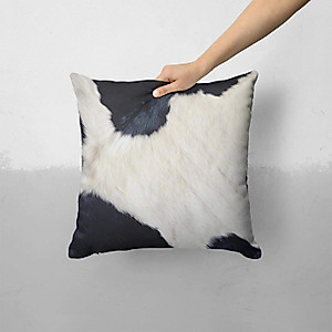 iiRov Real Cowhide Texture - Custom Decorative Home Decor Indoor or Outdoor Throw Pillow Cover Plus Cushion Set for Sofa, Bed or Couch (Pillow CASE Cover Plus Cushion)