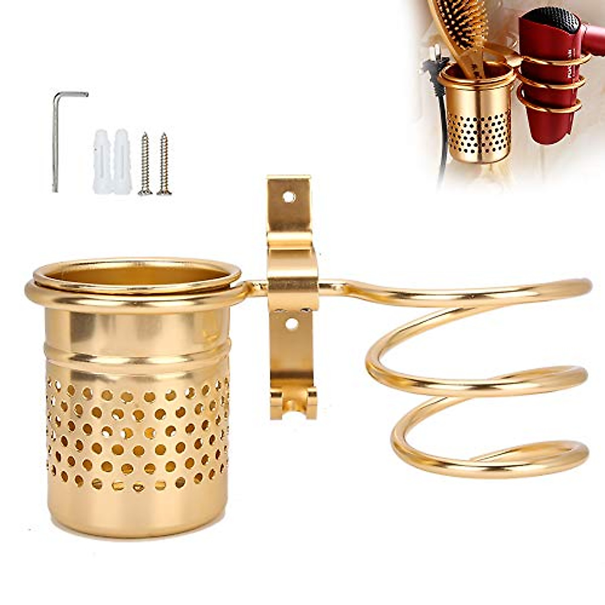 Hair Dryer Holder, Bathroom Hair Dryer Organizer Wall Mount Stand Hair Blow Dryer Hanging Rack Wall Mounted Organizer Multipurpose Rack(02)