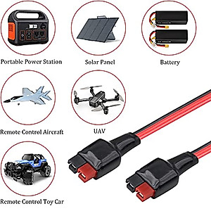 HCFeng 14AWG Double-Ended 45A an-der-Son Solar Charge Extension Cable 45A Battery Adapter Compatible with GZ/Yeti/G500 /Renogy/Boulder 200 Solar Panels Generator Power Inverter [3.3ft/1M]