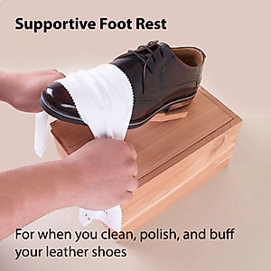 FootFitter Cedar Wood Storage Box & Shoe Valet – Shoe Care Storage Box Made From USA Grown Cedar