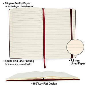 Simply Genius A5 Notebooks for Work, Travel, Business, School & More - College Ruled Notebook - Hardcover Journals for Women & Men - Lined Books with 192 pages, 5.7" x 8.4"(Wine, 4 Pack)