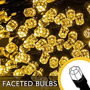 PABIPABI Christmas Tree Lights Warm White, 2 Pack 200 Led Outdoor Christmas Lights for House, 66ft Waterproof Christmas String Lights Plug in with 8 Modes for Bedroom Indoor & Outdoor Decor(2 Pack)