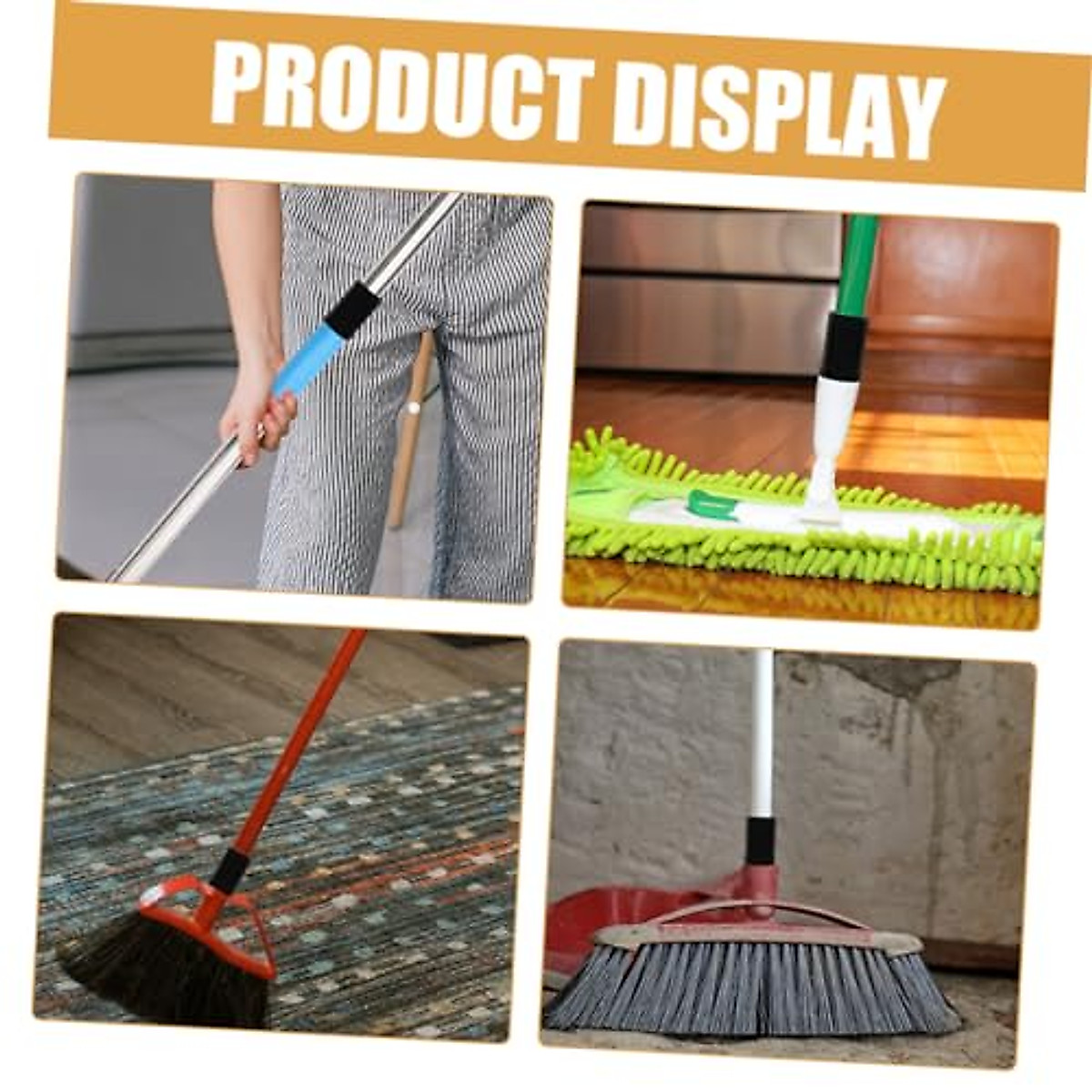 Cabilock 3pcs Mop Head Whisk Broom Handle Threaded End Threaded Handle Tips Handle Tips for Extension Poles Push Broom Handle Threaded Tip Repair Kit Tips for Handle Connector Plastic Black