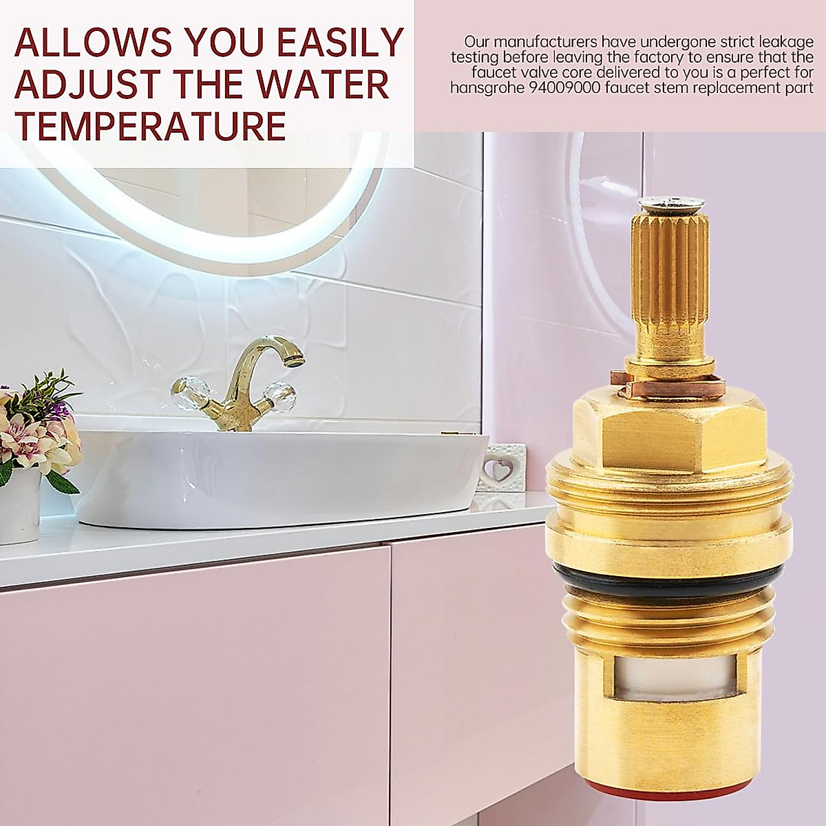 LIBERFLOW Faucet Cartridge Parts Compatible with Hansgrohe 94009000 Hot Widespread Faucet Cartridge 1-inch Spare Part in