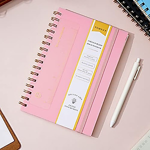 Spiral Notebook College Ruled A5 Spiral Bound Journal 160 Pages Thick Paper Plastic Hardcover Spiral Notebook 5x7 Wire Bound Notebooks for Note Taking School Office Supplies,Pink