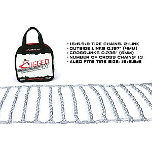 The ROP Shop | Pair of 2 Link Tire Chains 16x6.5x8 for Troy-Bilt & Ariens Snow Blower & Thrower