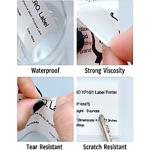 1"x3" 200Labels,YiHERO Cable Label No Ink Required,Thermal Label Paper,Waterproof Tear Resistant Compatible with Label Printer YiHERO YP1/YP10, Phomemo M110/M120,(25×38+40mm),2Roll ,Black on Yellow…