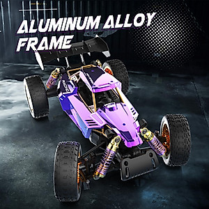 DEERC RC Car W/Metal Shell, Remote Control Monster Truck Proportional Throttle for 40 Min Play, All-Terrain 2.4GHz RTR Buggy for Boys Girls Beginners