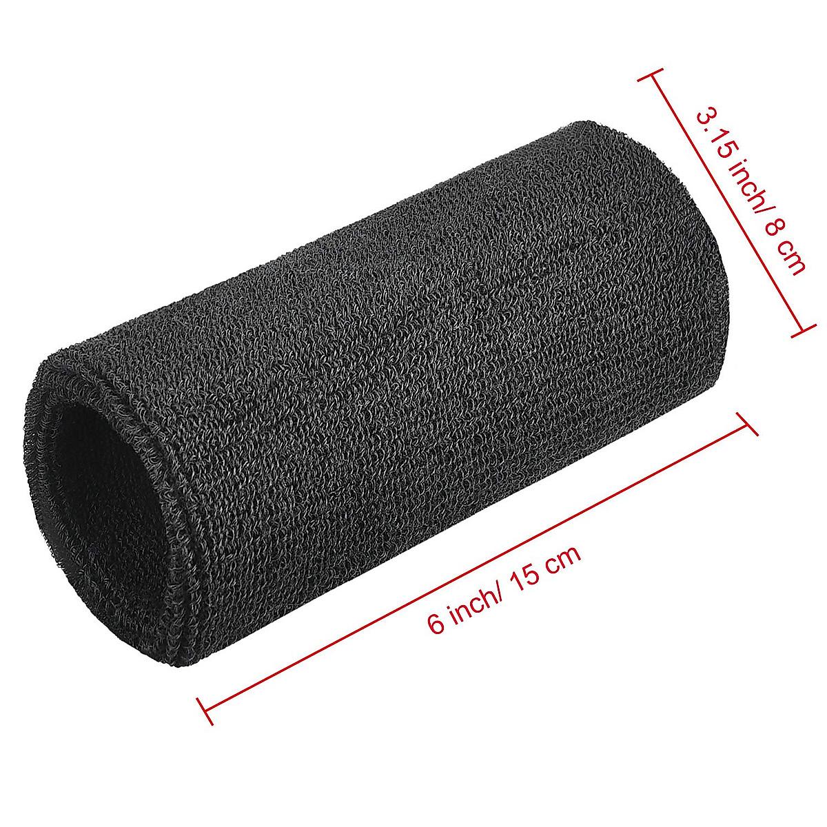 WILLBOND 6 Inch Wristbands Paris Sports Competitions Supplies Sport Long Wrist Bands Sweatband Elastic Athletic for Gym Tennis Outdoor Activity(Black)