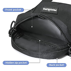 MOCOCITO Crossbody Bag For Men | 7.5x5.5x2 inches Mini Purse | Travel Passport Wallet Bag | Shoulder Bag (BLACK)